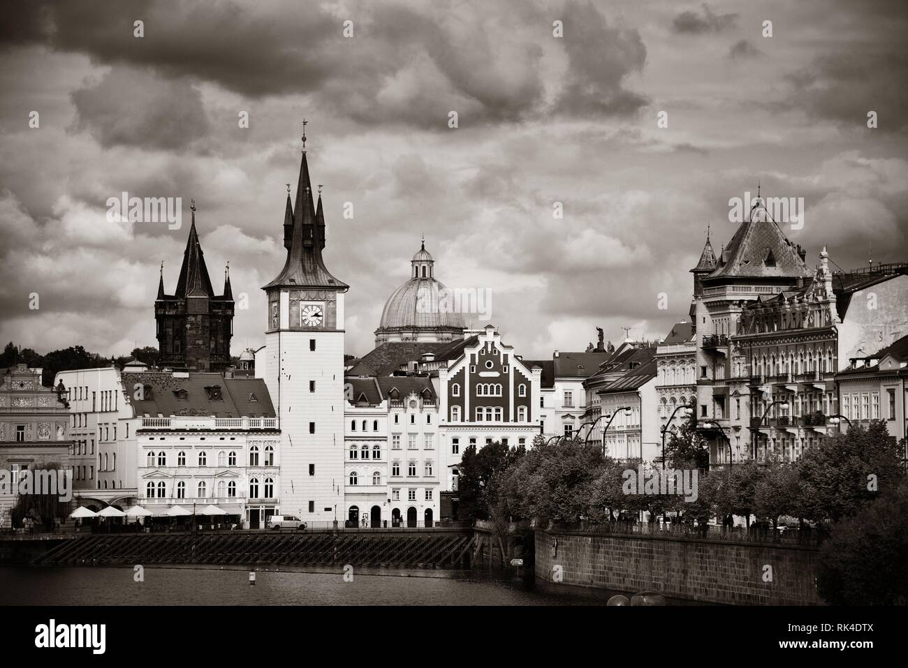 Prague city view with historical buildings in Czech Republic Stock ...