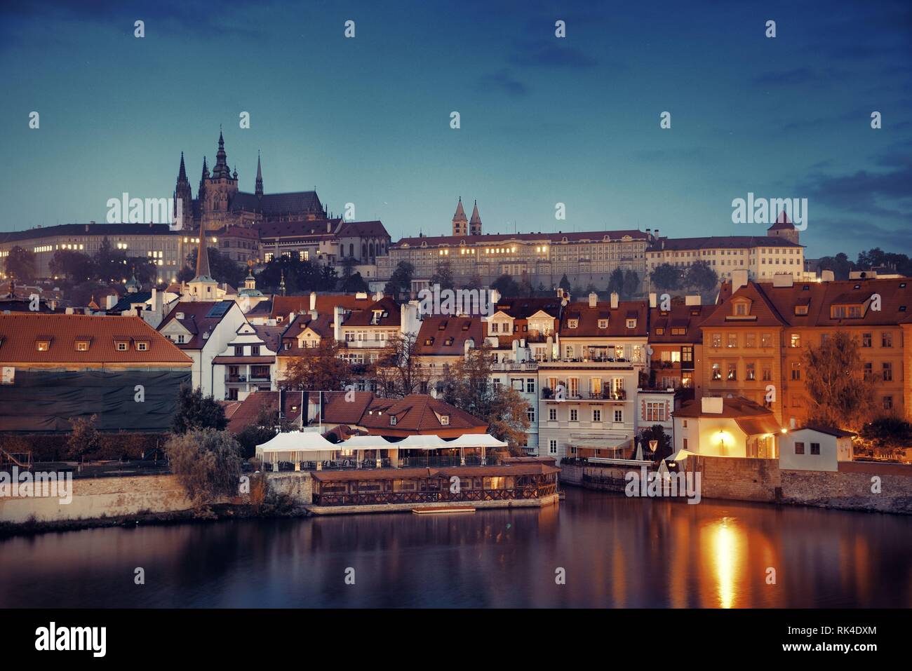 Prague city view with historical buildings in Czech Republic Stock ...