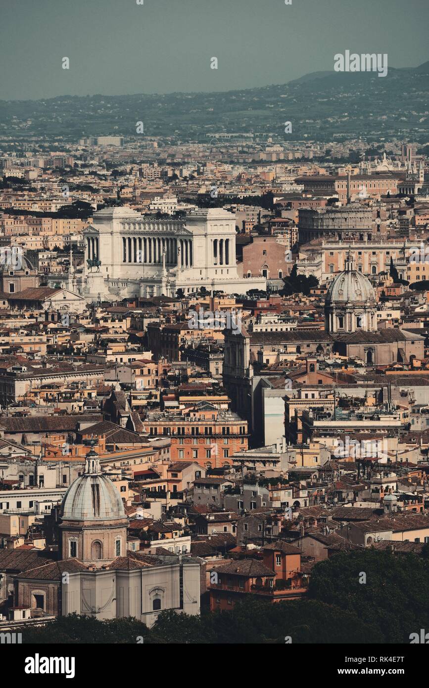 Rome city panoramic view from top of St. Peter’s Basilica in Vatican ...