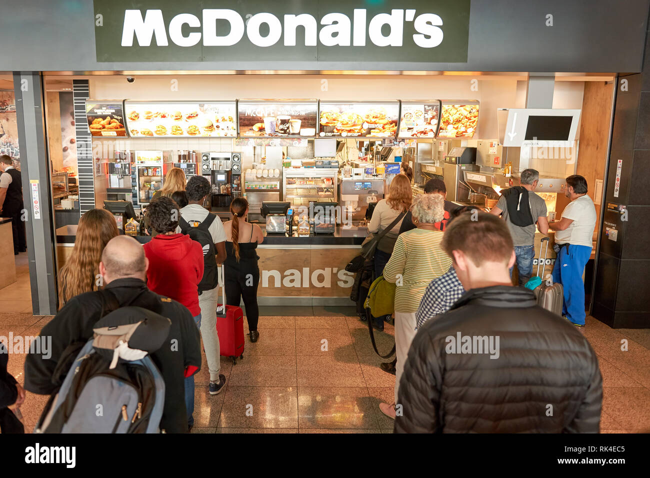 FRANKFURT, GERMANY - MARCH 13, 2016: inside of Frankfurt Airport ...