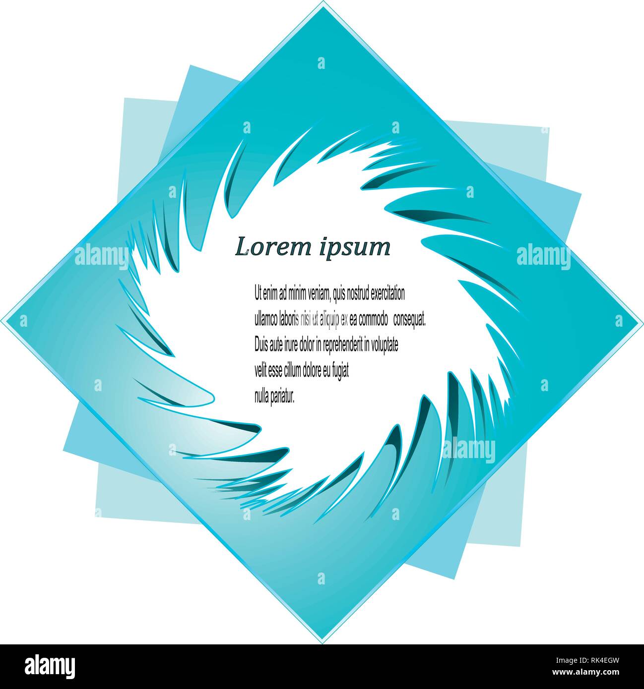 Blue square logo design template .Creative logo. Text. Isolated, white ...