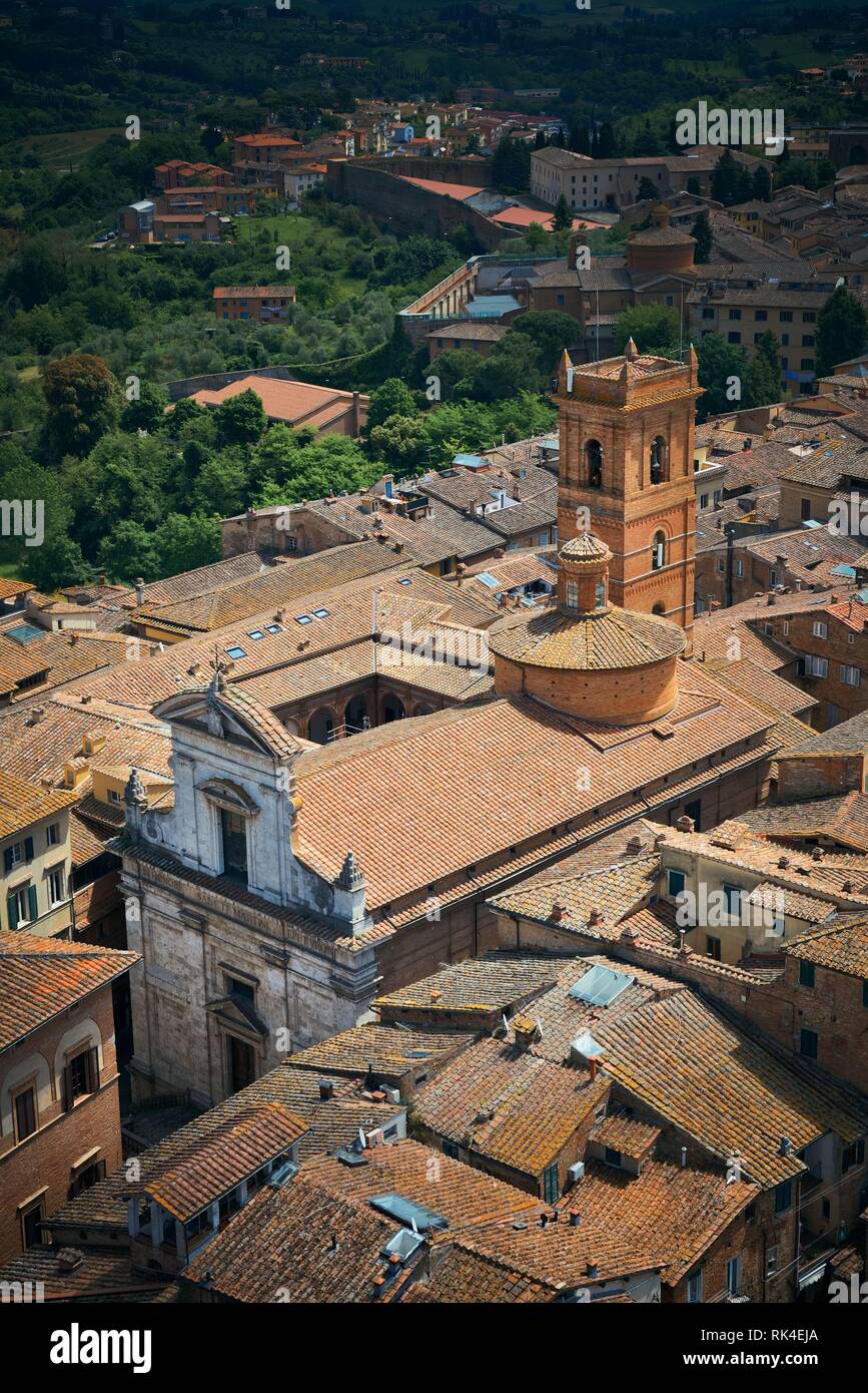 Medieval town Siena rooftop view with historic buildings in Italy Stock ...