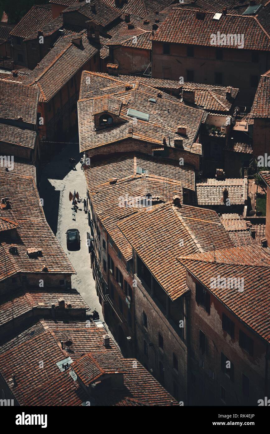 Medieval town Siena rooftop view with historic buildings in Italy Stock ...