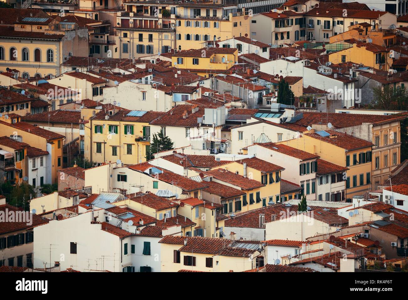 Roofs of old buildings in Florence in Italy Stock Photo - Alamy