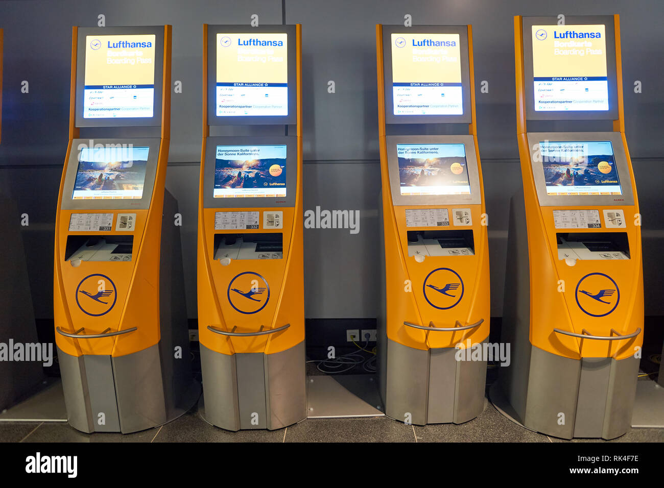 FRANKFURT, GERMANY - APRIL 07, 2016: inside of Frankfurt Airport ...