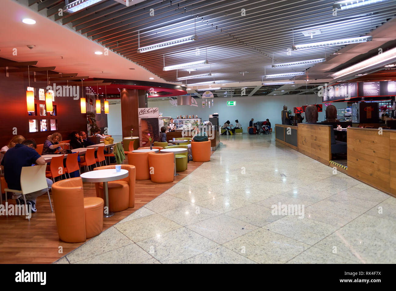 FRANKFURT, GERMANY - APRIL 07, 2016: inside of Frankfurt Airport ...