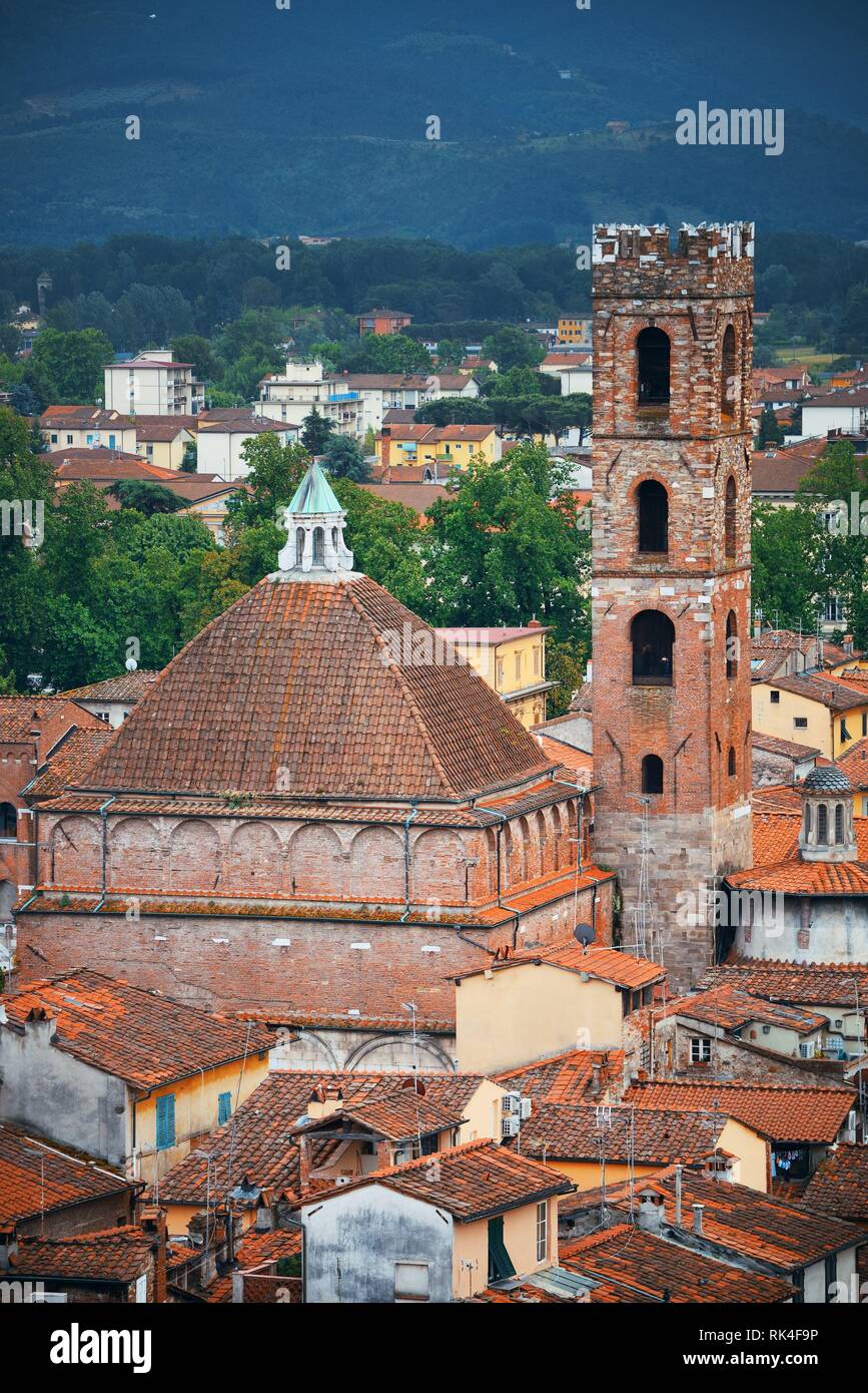 Lucca clock tower viewed from above in Italy Stock Photo - Alamy