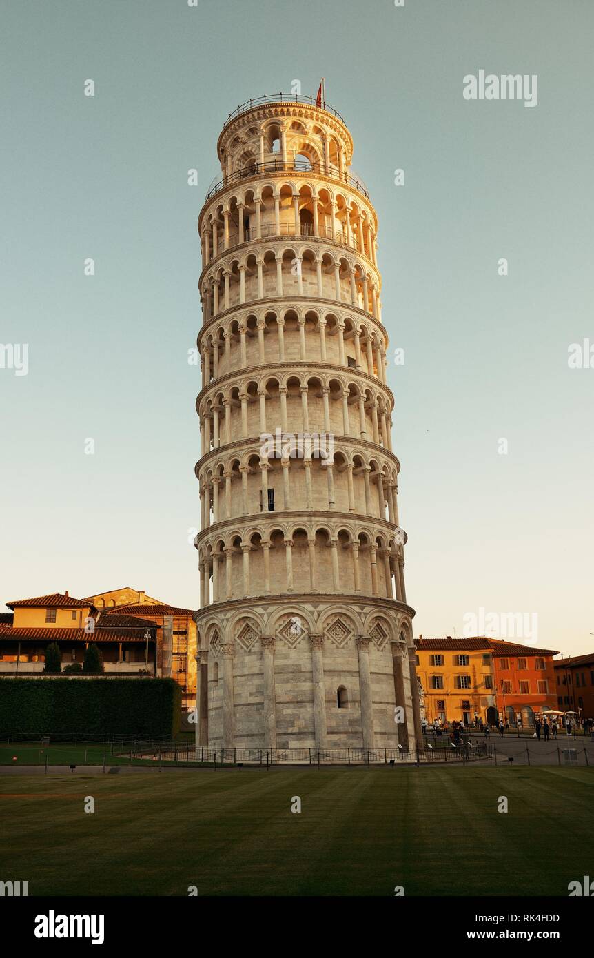 Leaning tower in Pisa, Italy as the worldwide known landmark Stock ...