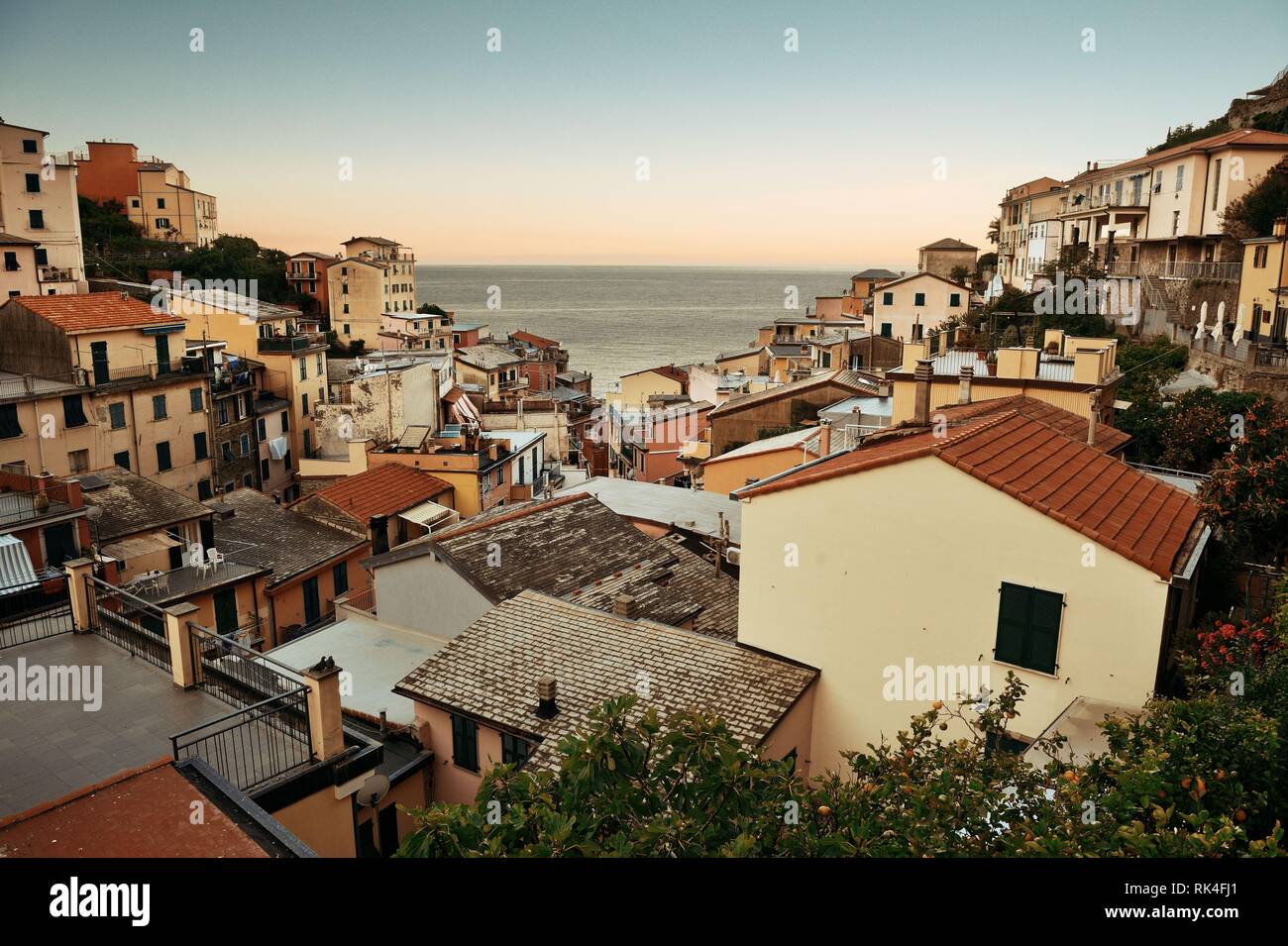 Riomaggiore waterfront view sunset hi-res stock photography and images ...