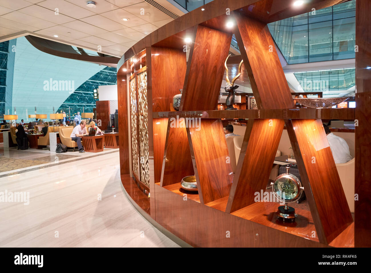 DUBAI, UAE - APRIL 09, 2016: interior of Emirates Business Lounge ...