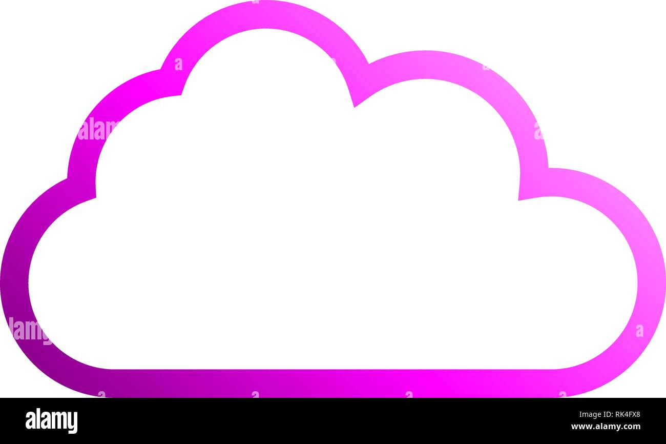 Cloud symbol icon - purple gradient outline, isolated - vector ...