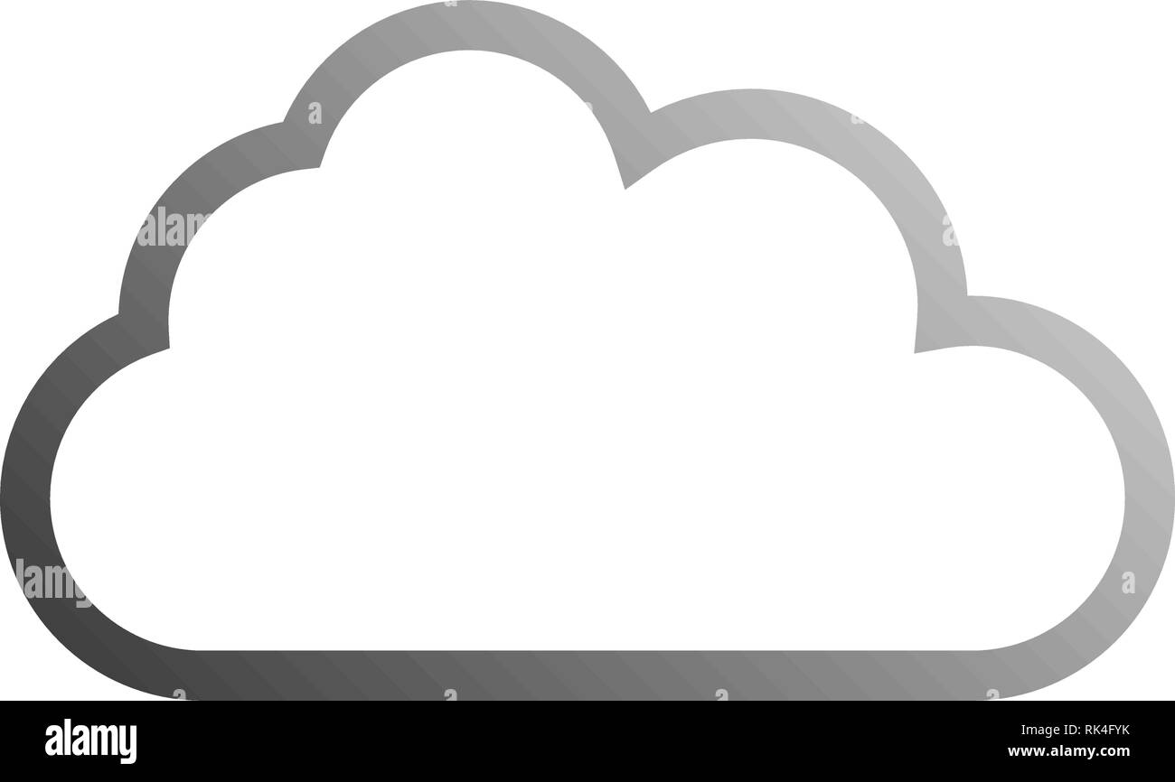Cloud symbol icon - gray gradient outline, isolated - vector ...