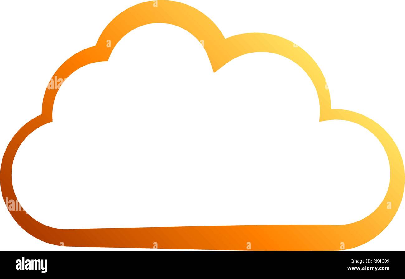 Cloud symbol icon - orange gradient outline, isolated - vector ...
