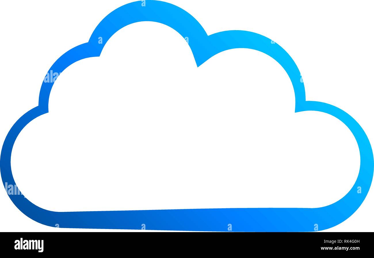 Cloud symbol icon - blue gradient outline, isolated - vector ...