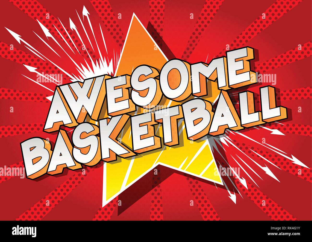 Awesome Basketball - Vector illustrated comic book style phrase on ...