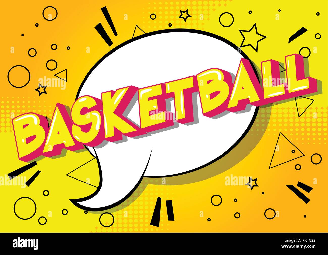 Basketball - Vector illustrated comic book style phrase on abstract ...