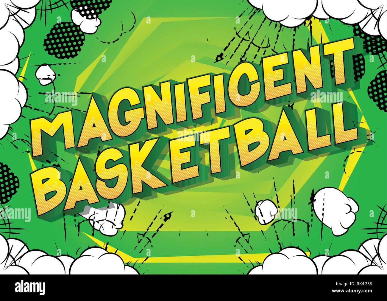 Magnificent Basketball - Vector illustrated comic book style phrase on ...