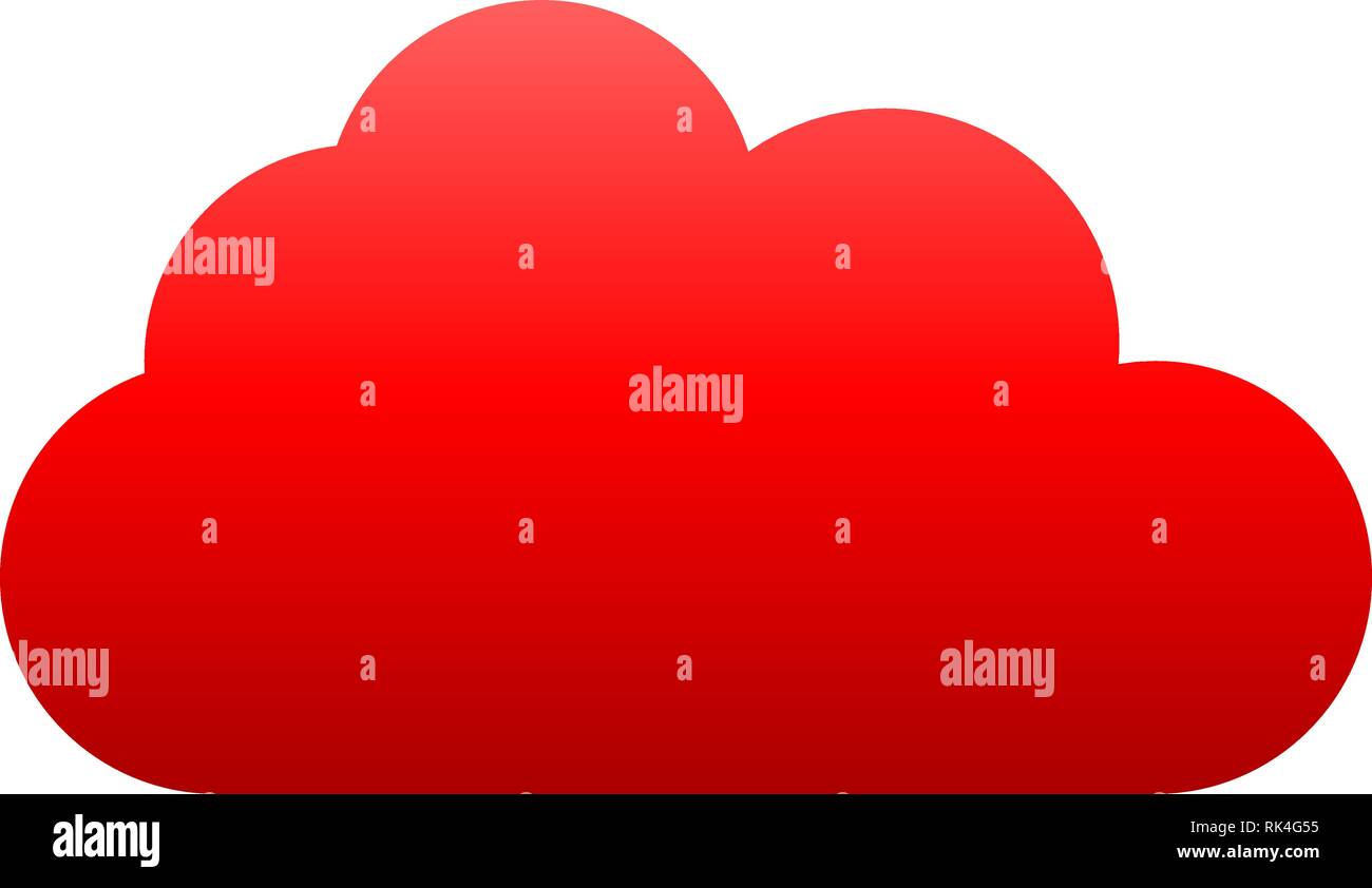 Cloud symbol icon - red gradient, isolated - vector illustration Stock ...
