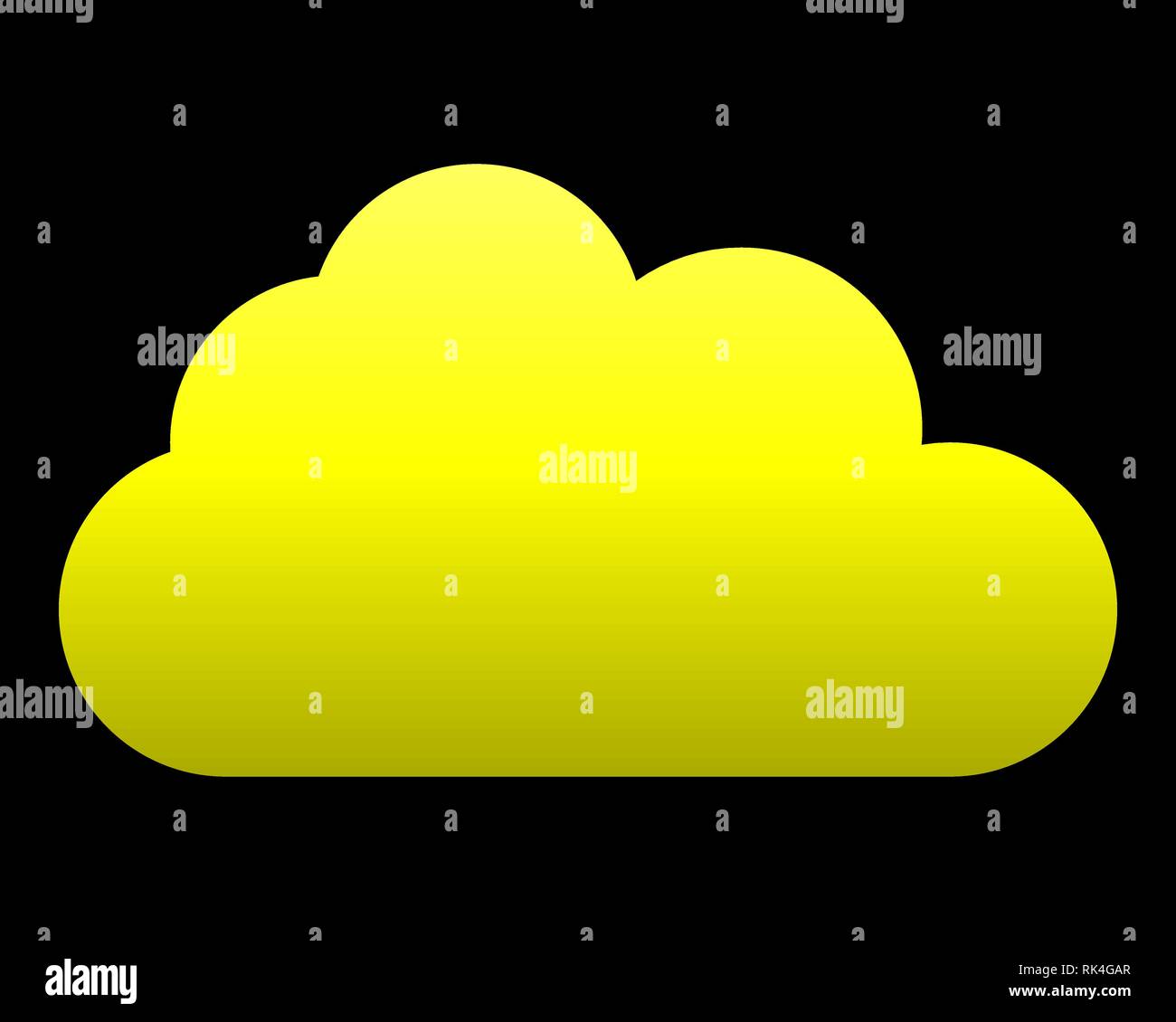 Cloud symbol icon - yellow gradient, isolated - vector illustration ...