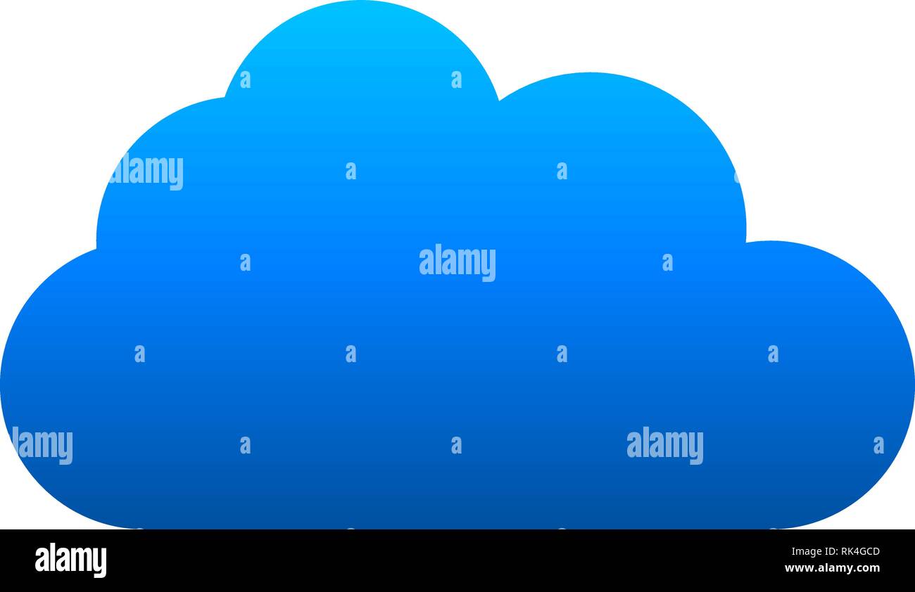 Cloud symbol icon - blue gradient, isolated - vector illustration Stock ...