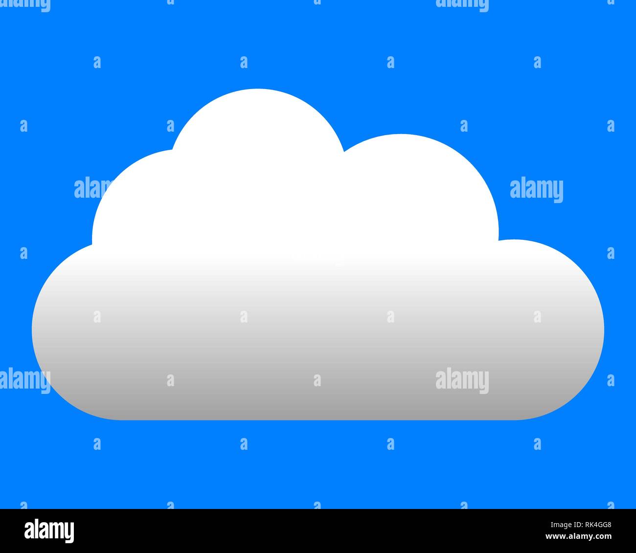 Cloud symbol icon - white gradient, isolated - vector illustration ...