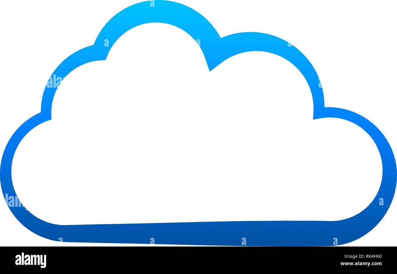 Cloud symbol icon - blue gradient outline, isolated - vector ...