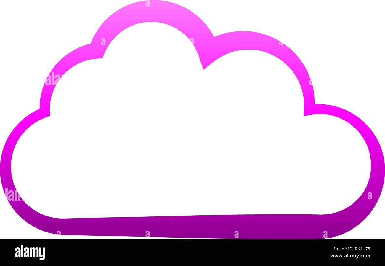 Cloud symbol icon - purple gradient outline, isolated - vector ...