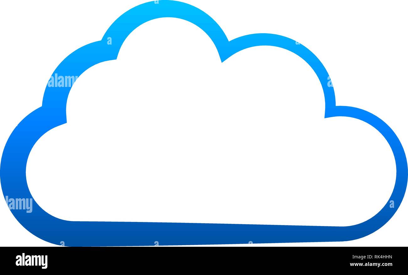 Cloud symbol icon - blue gradient outline, isolated - vector ...