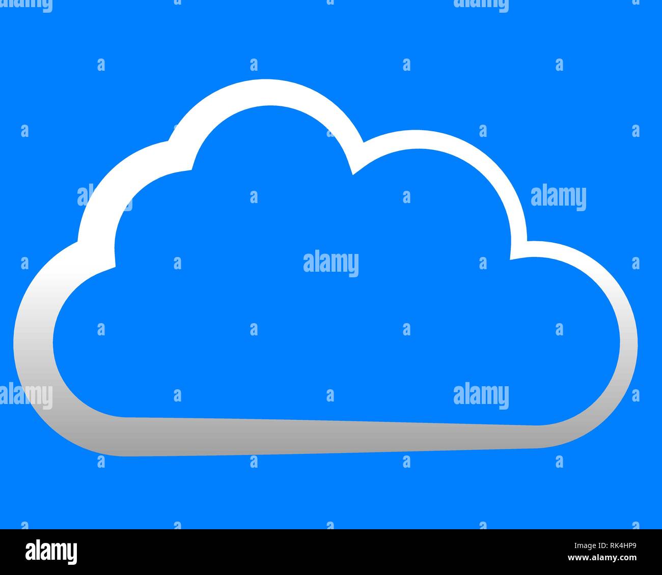 Cloud symbol icon - white gradient outline, isolated - vector illustration Stock Vector Image ...