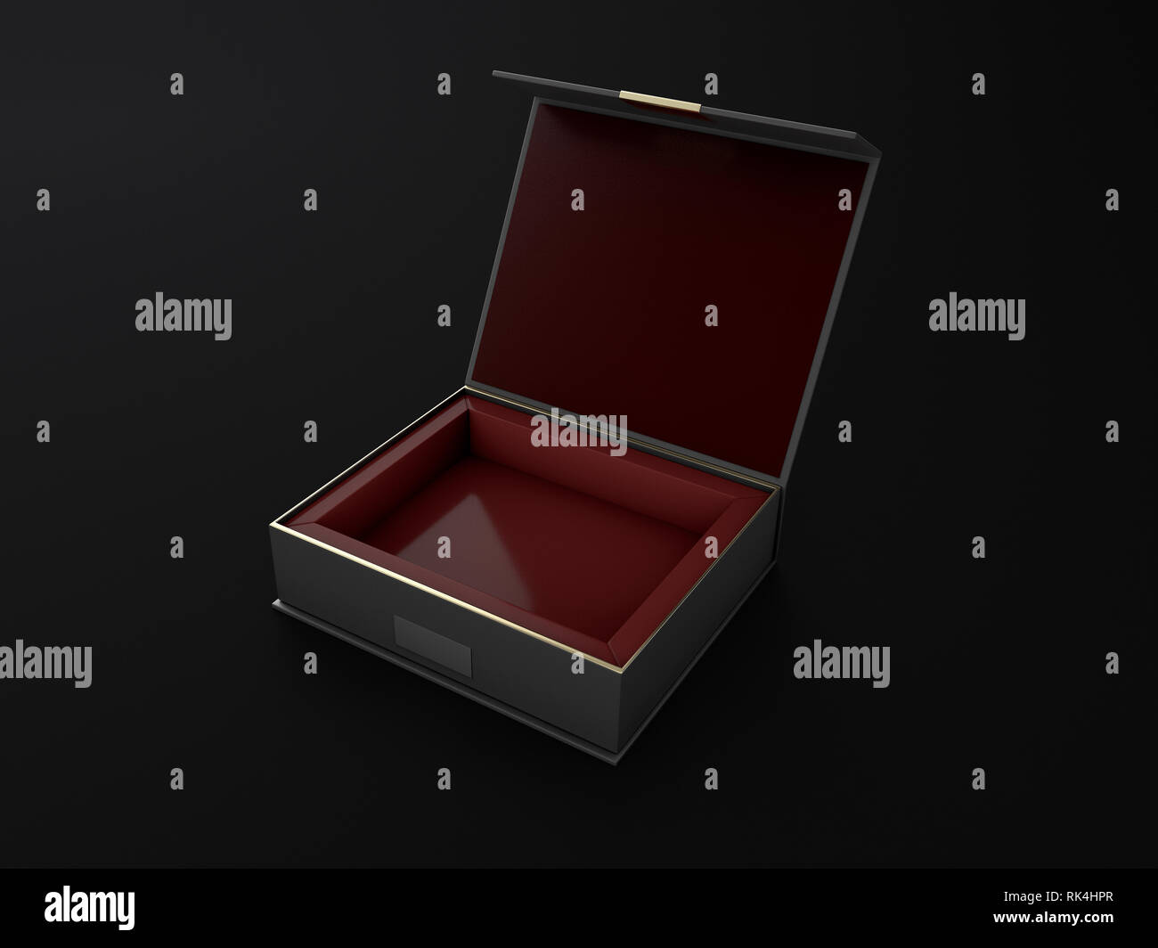 Realistic Open And Closed Blank Packaging Boxes. 3d Illustration Stock ...