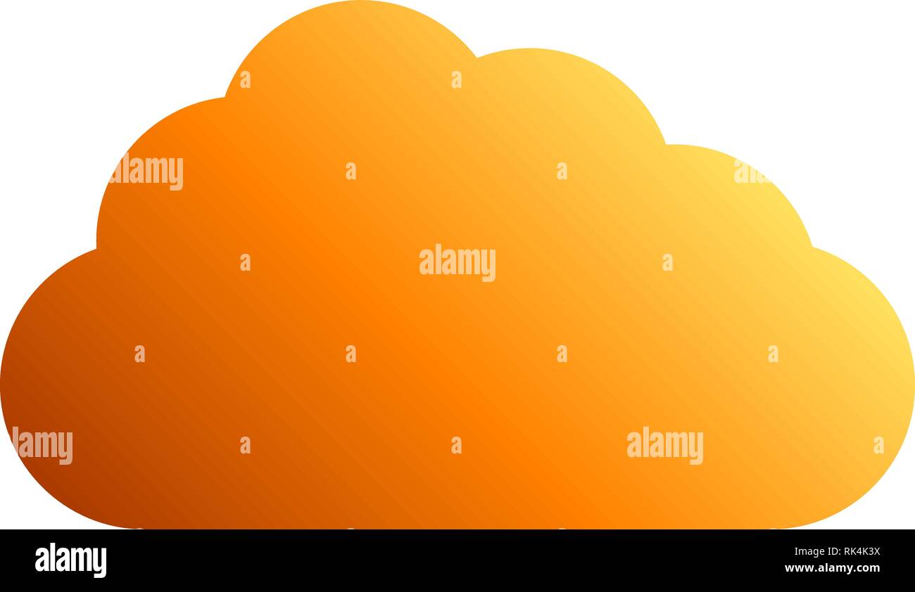 Cloud symbol icon - orange gradient, isolated - vector illustration ...