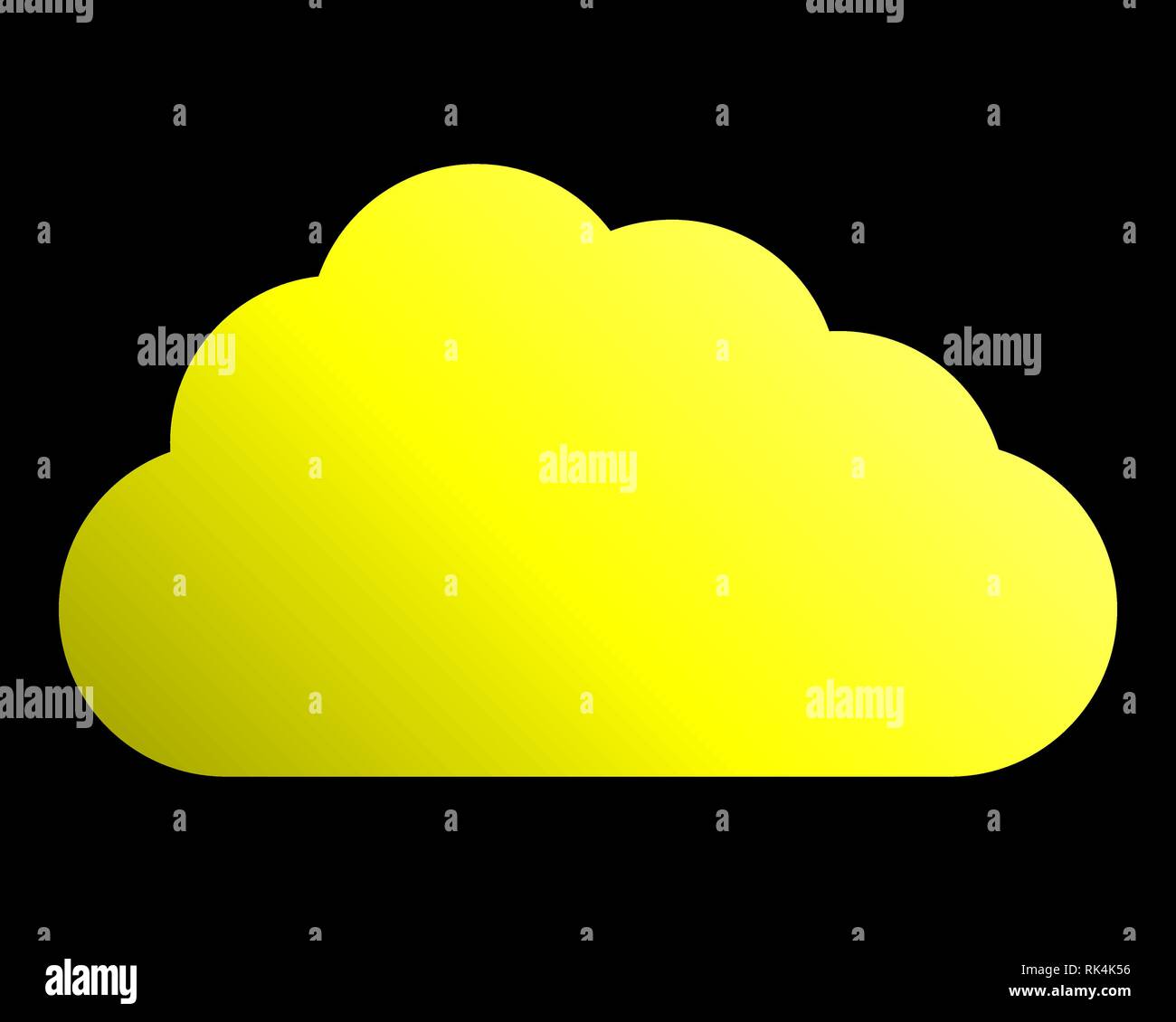 Cloud symbol icon - yellow gradient, isolated - vector illustration ...