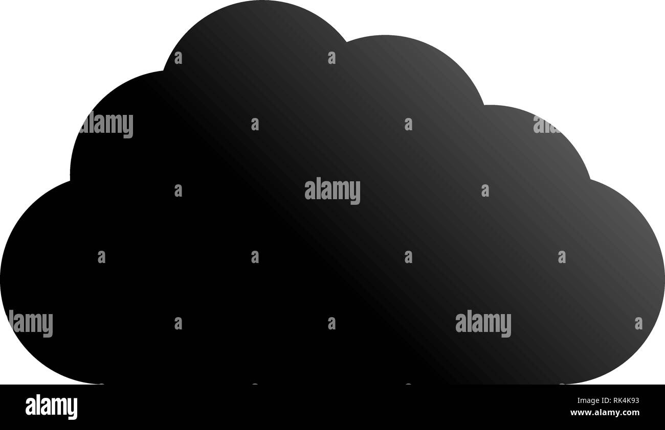 Cloud symbol icon - black gradient, isolated - vector illustration ...