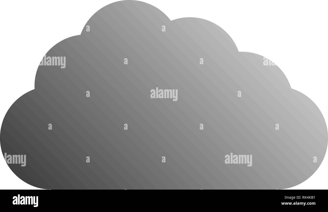 Cloud symbol icon - gray gradient, isolated - vector illustration Stock ...