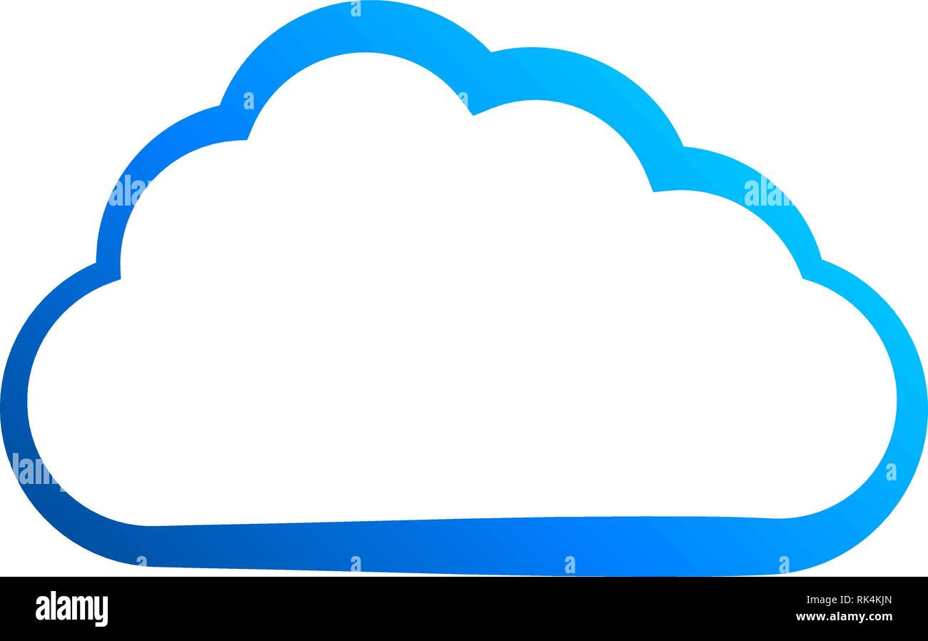 Cloud symbol icon - blue gradient outline, isolated - vector ...
