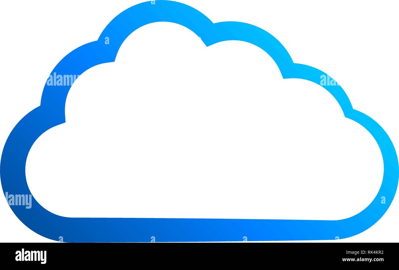 Cloud symbol icon - blue gradient outline, isolated - vector ...