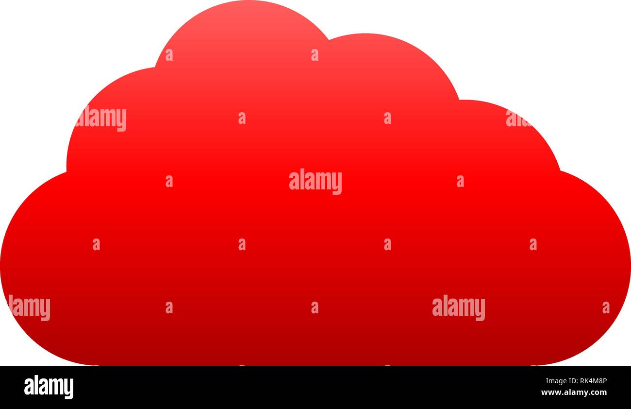 Cloud symbol icon - red gradient, isolated - vector illustration Stock ...
