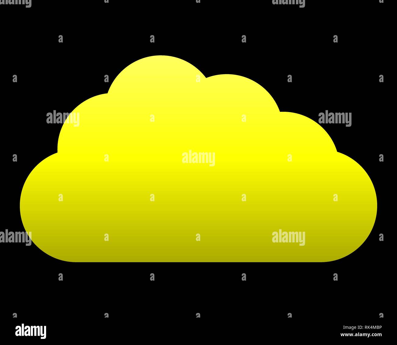 Cloud symbol icon - yellow gradient, isolated - vector illustration ...