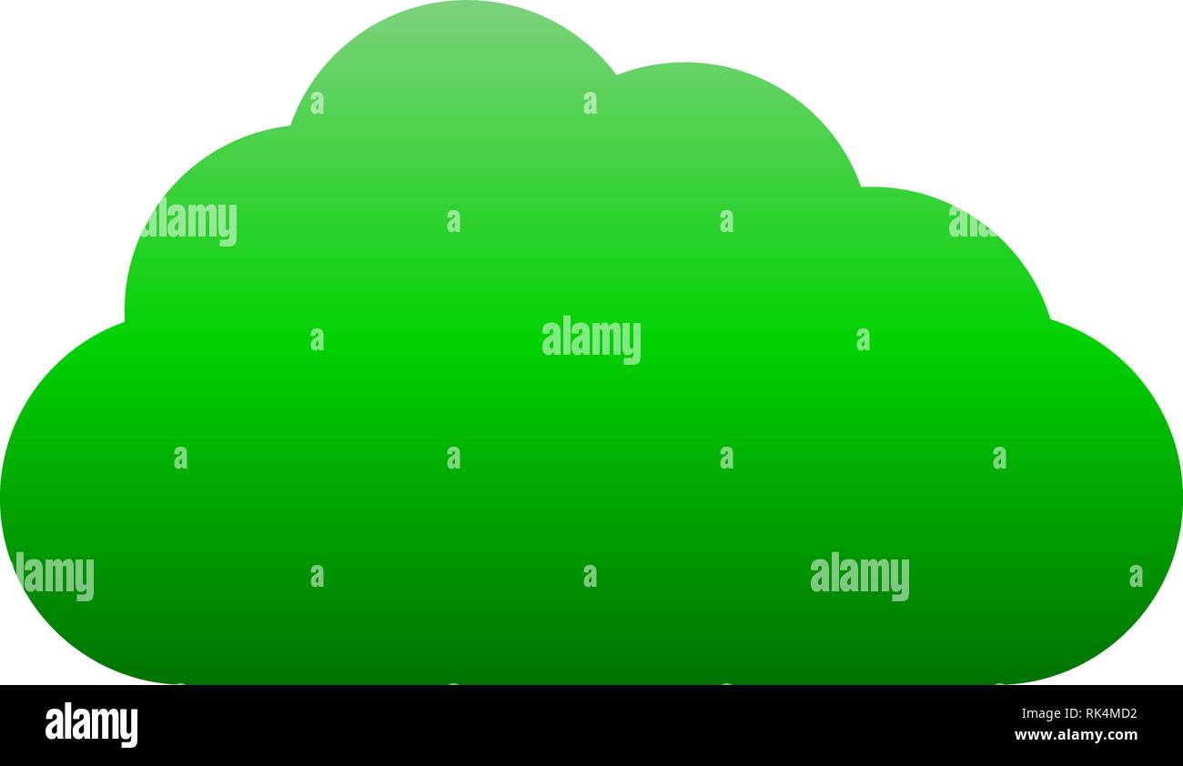 Cloud symbol icon - green gradient, isolated - vector illustration ...