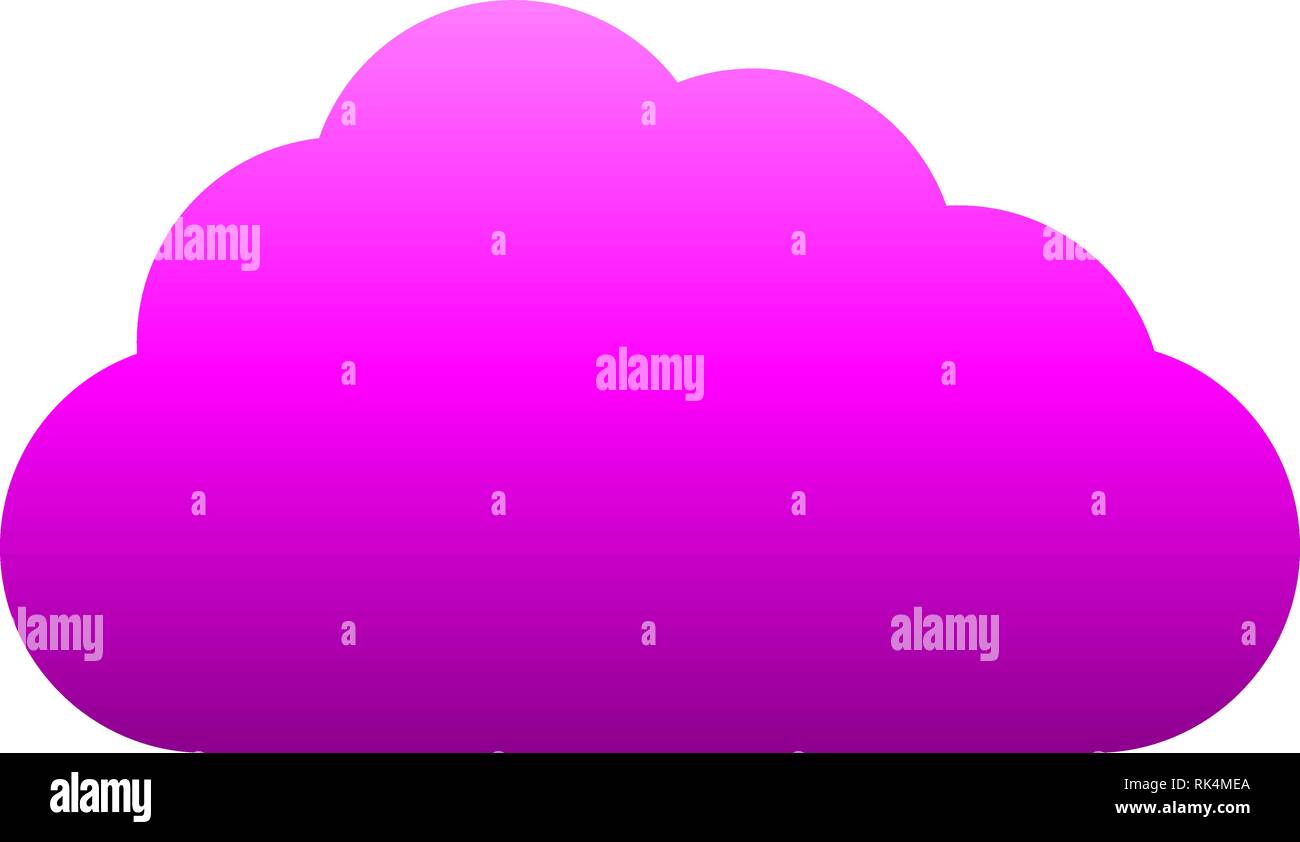Cloud symbol icon - purple gradient, isolated - vector illustration ...