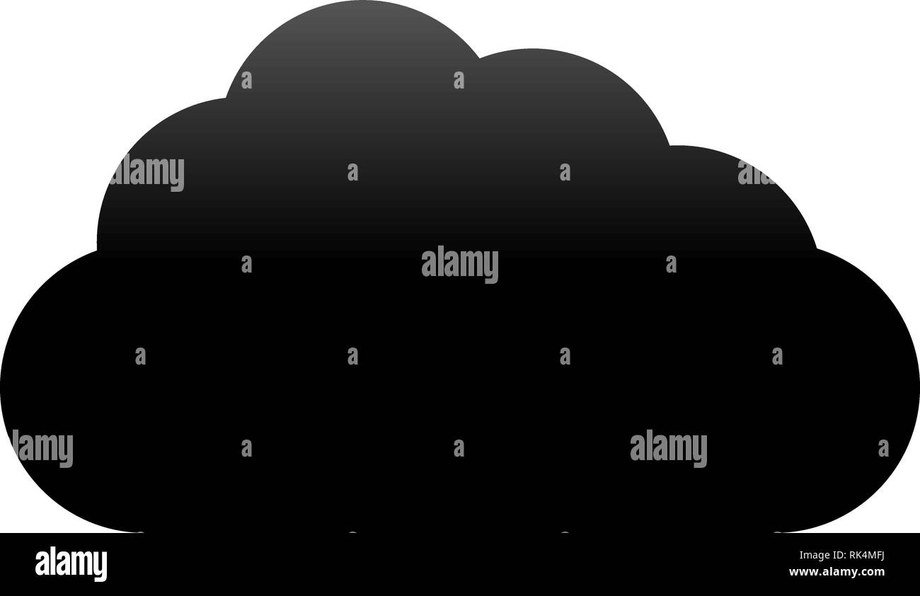 Cloud symbol icon - black gradient, isolated - vector illustration ...