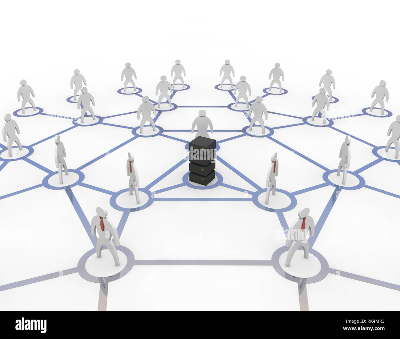 Server network and business people, network information transmission ...