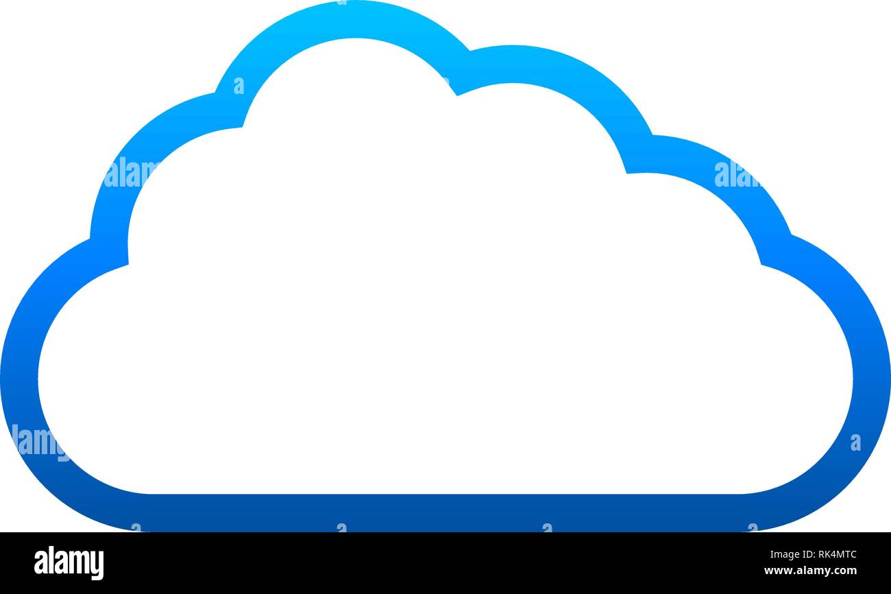 Cloud symbol icon - blue gradient outline, isolated - vector ...