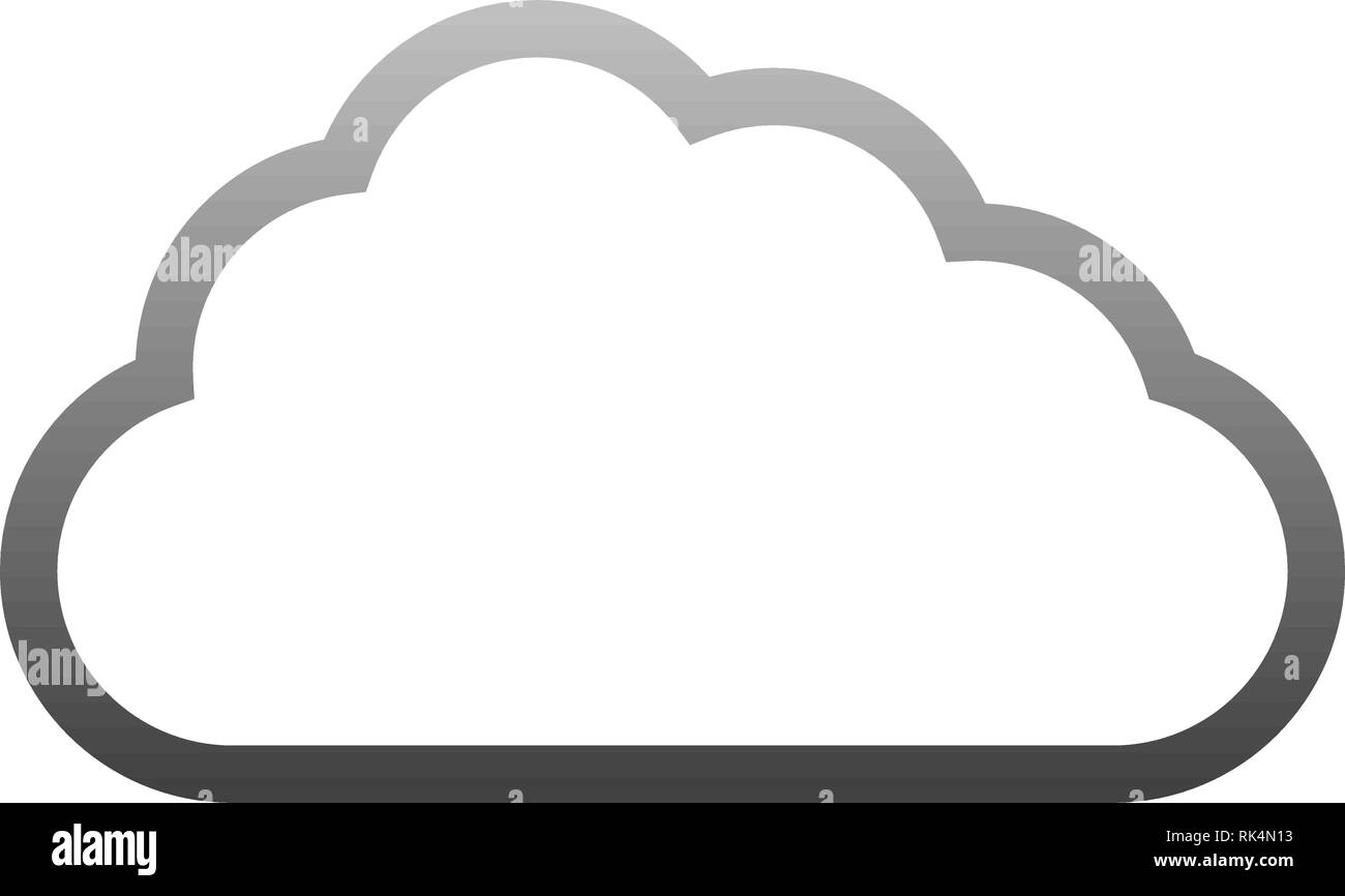 Cloud symbol icon - gray gradient outline, isolated - vector ...