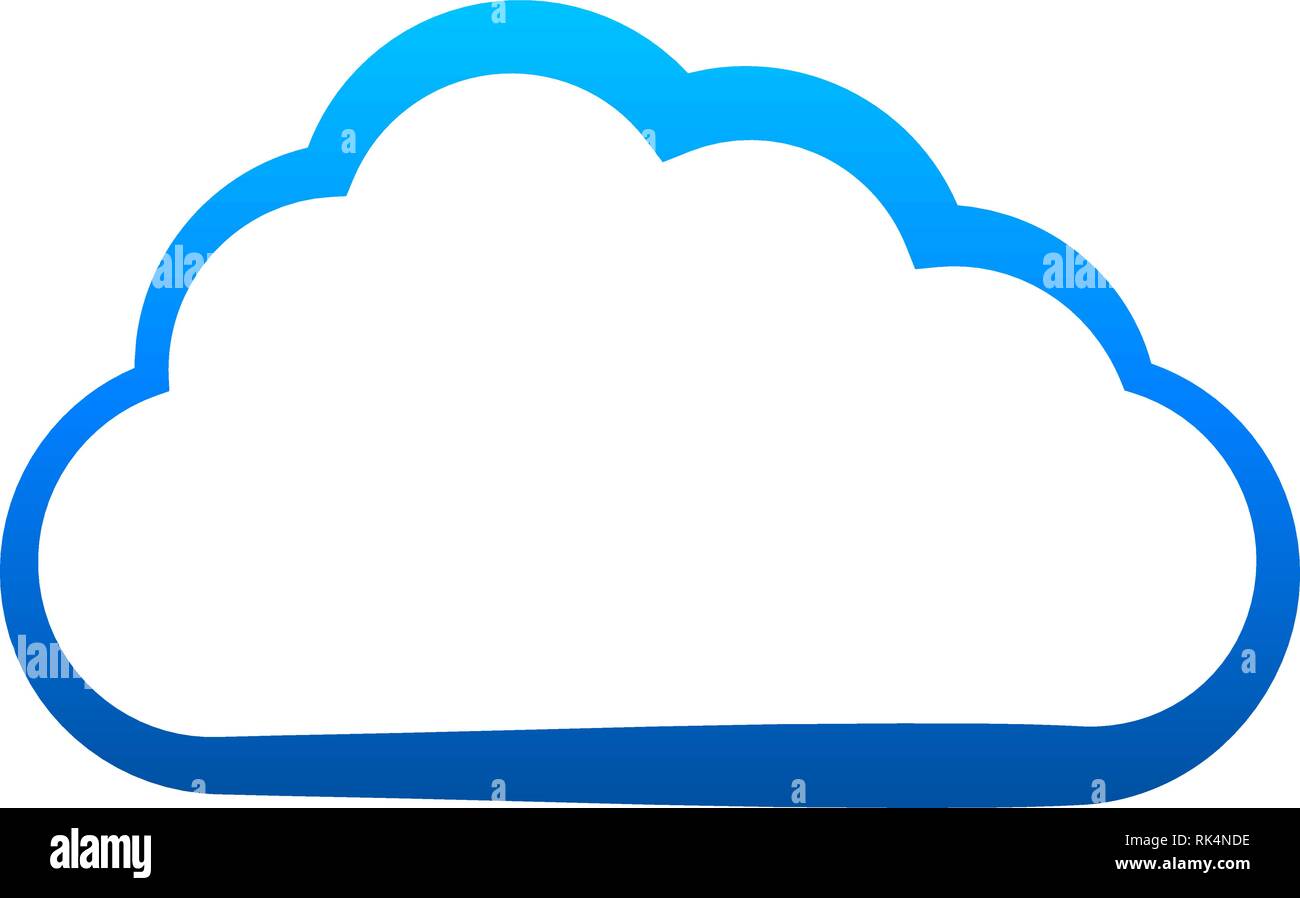 Cloud symbol icon - blue gradient outline, isolated - vector ...