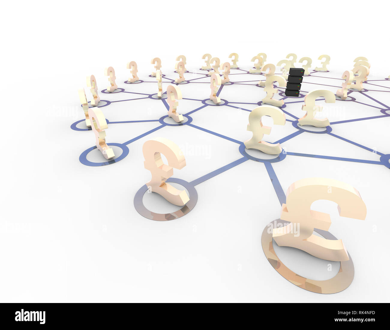 Server Network and Sterling, Internet Fintech Stock Photo - Alamy