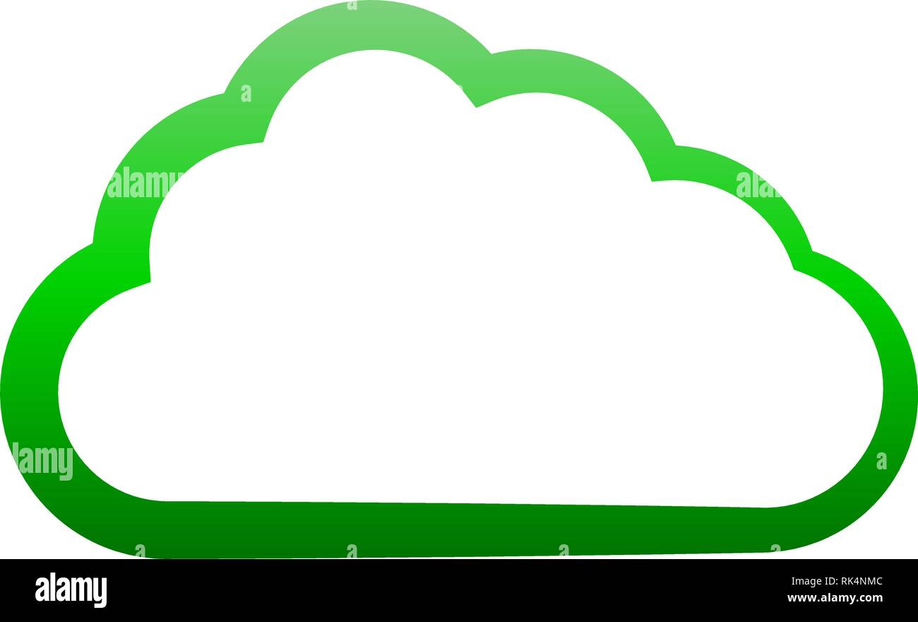 Cloud symbol icon - green gradient outline, isolated - vector illustration Stock Vector Image ...
