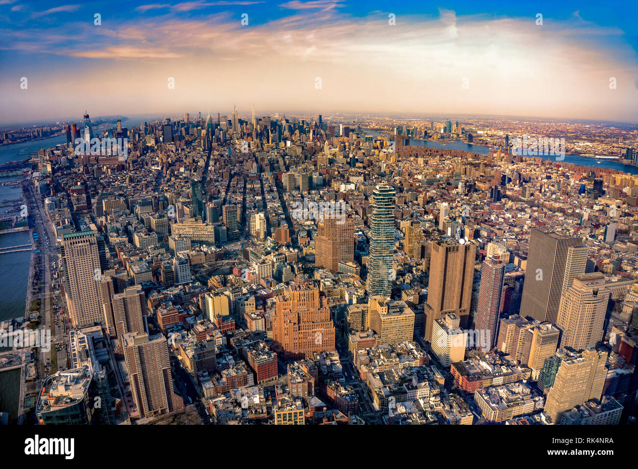Aerial view of Manhattan New York City before sunset Stock Photo - Alamy