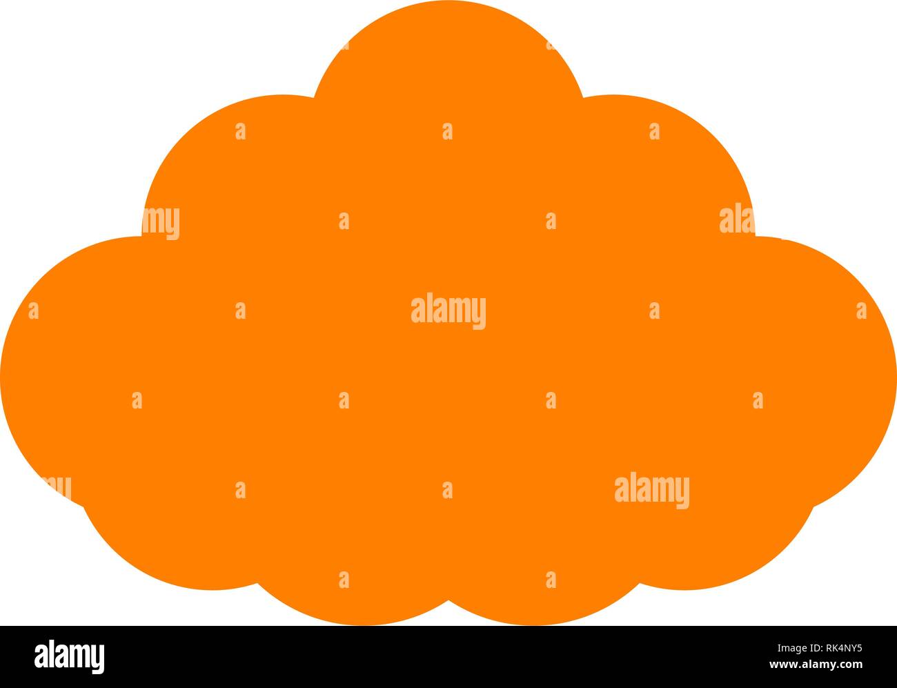 Cloud symbol icon - orange simple, isolated - vector illustration Stock ...