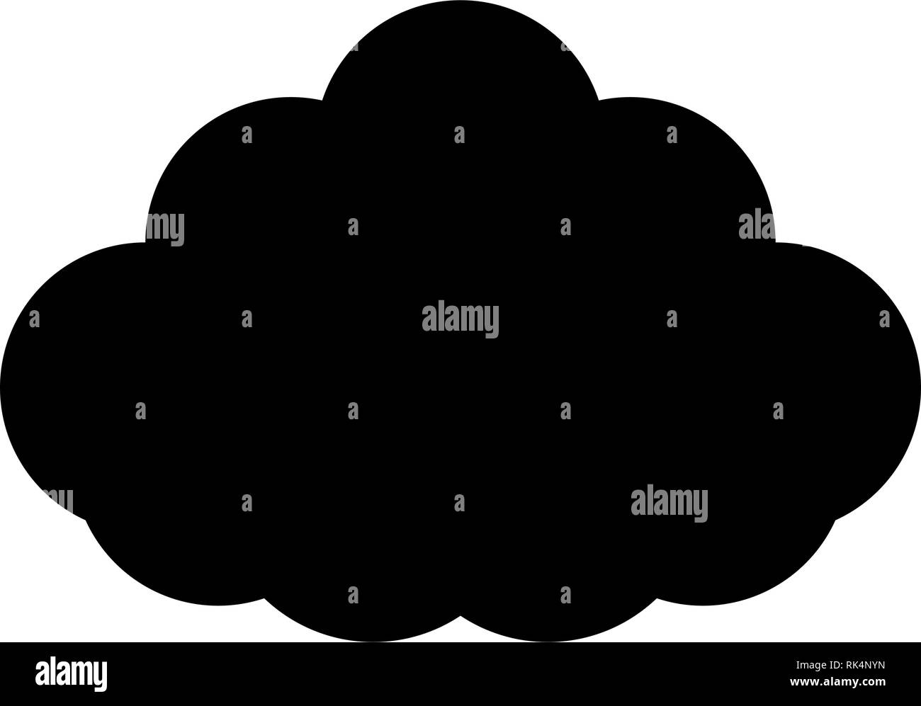 Cloud symbol icon - black simple, isolated - vector illustration Stock ...